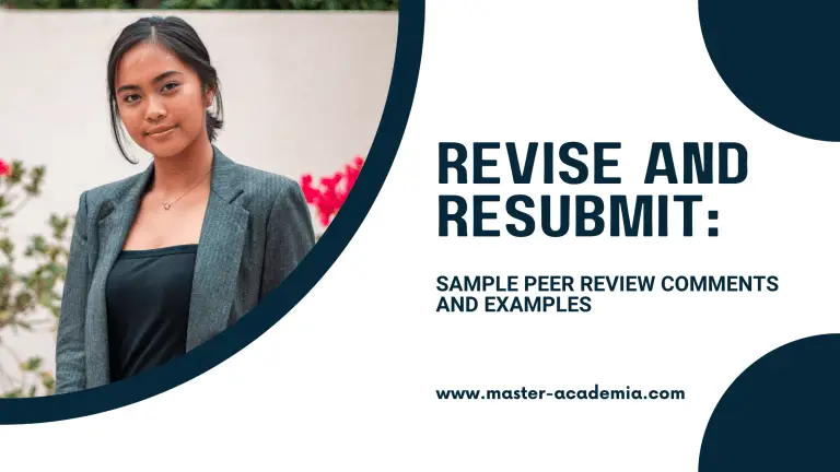 Revise and resubmit: Sample peer review comments and examples - Master ...