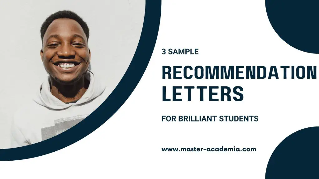3 sample recommendation letters for brilliant students - Master Academia