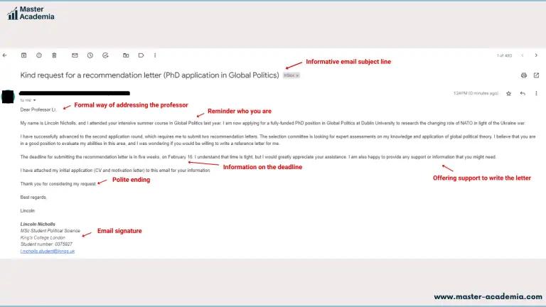 Sample emails asking for letter of recommendation from a professor ...
